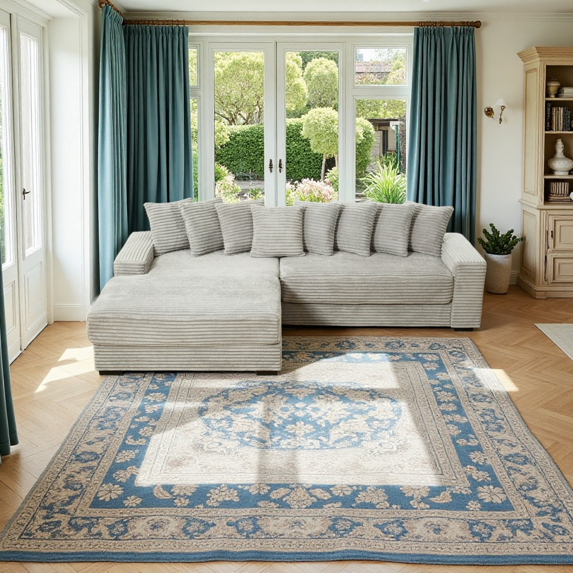 EPOWP Modular Sectional Sofa with 8 Pillows, 111" L Shaped Deep-Seating ...