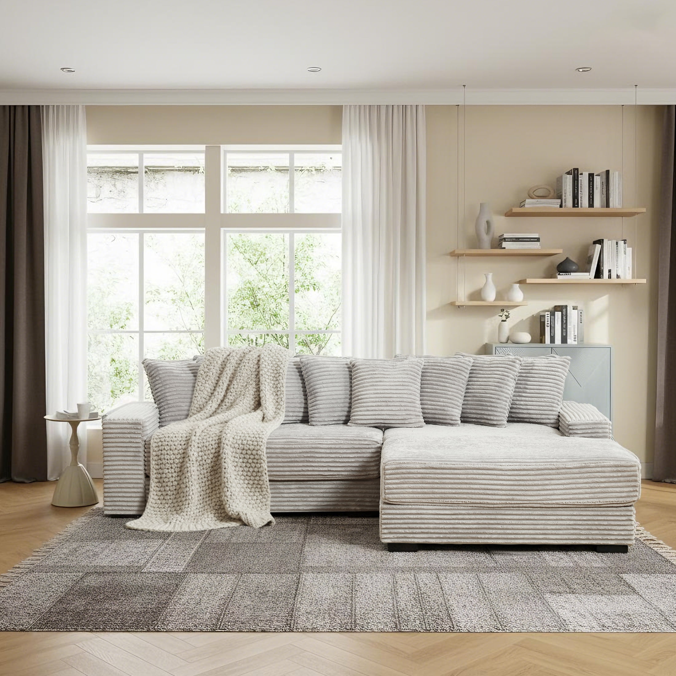 EPOWP Modular Sectional Sofa with 8 Pillows, 111" L Shaped Deep-Seating ...