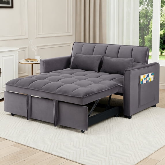 EPOWP 3 in 1 Folding Convertible Sofa Bed,55'' Pull Out Couch Bed with ...