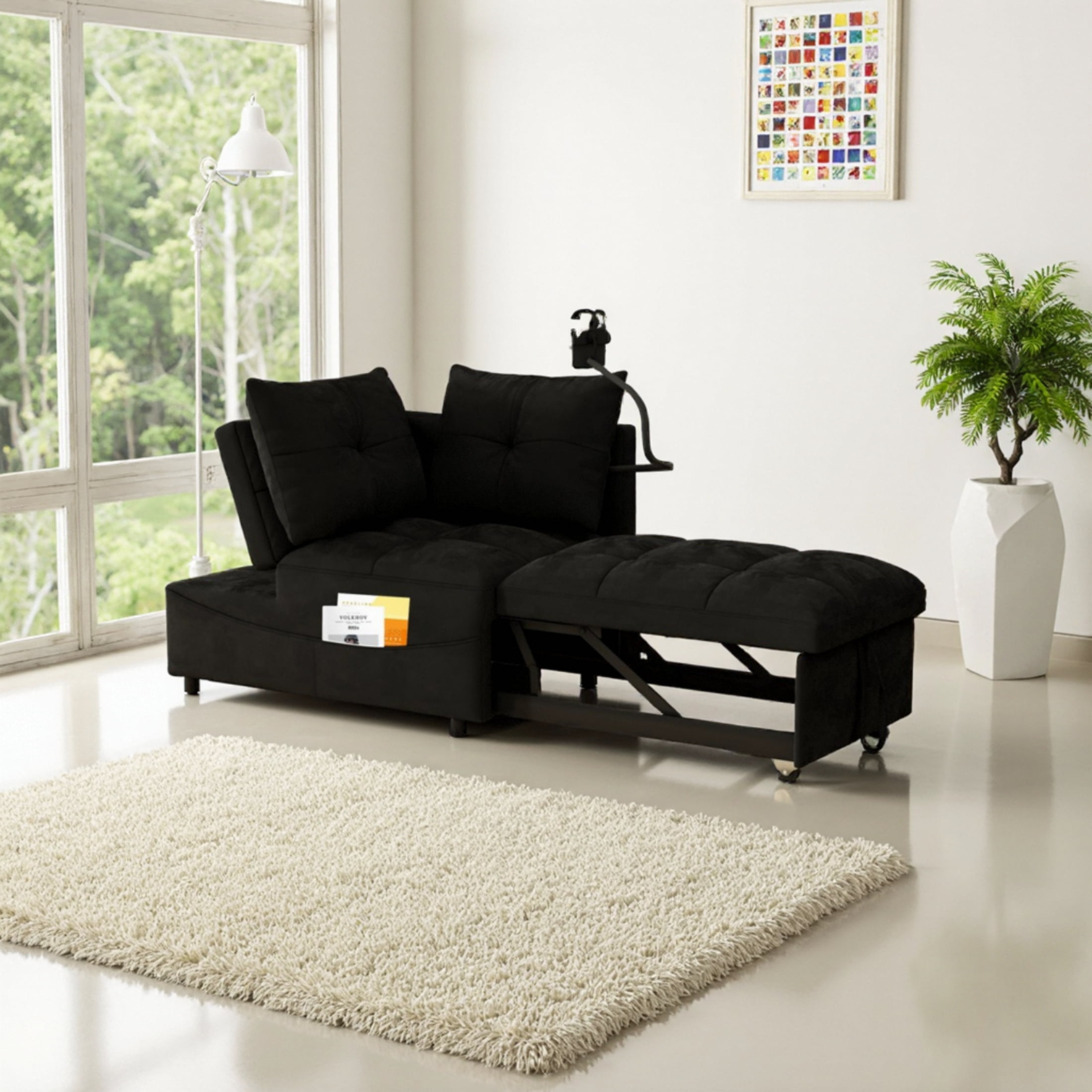 EPOWP Convertible Sleeper Chair Bed with USB Port and Phone Stand ...