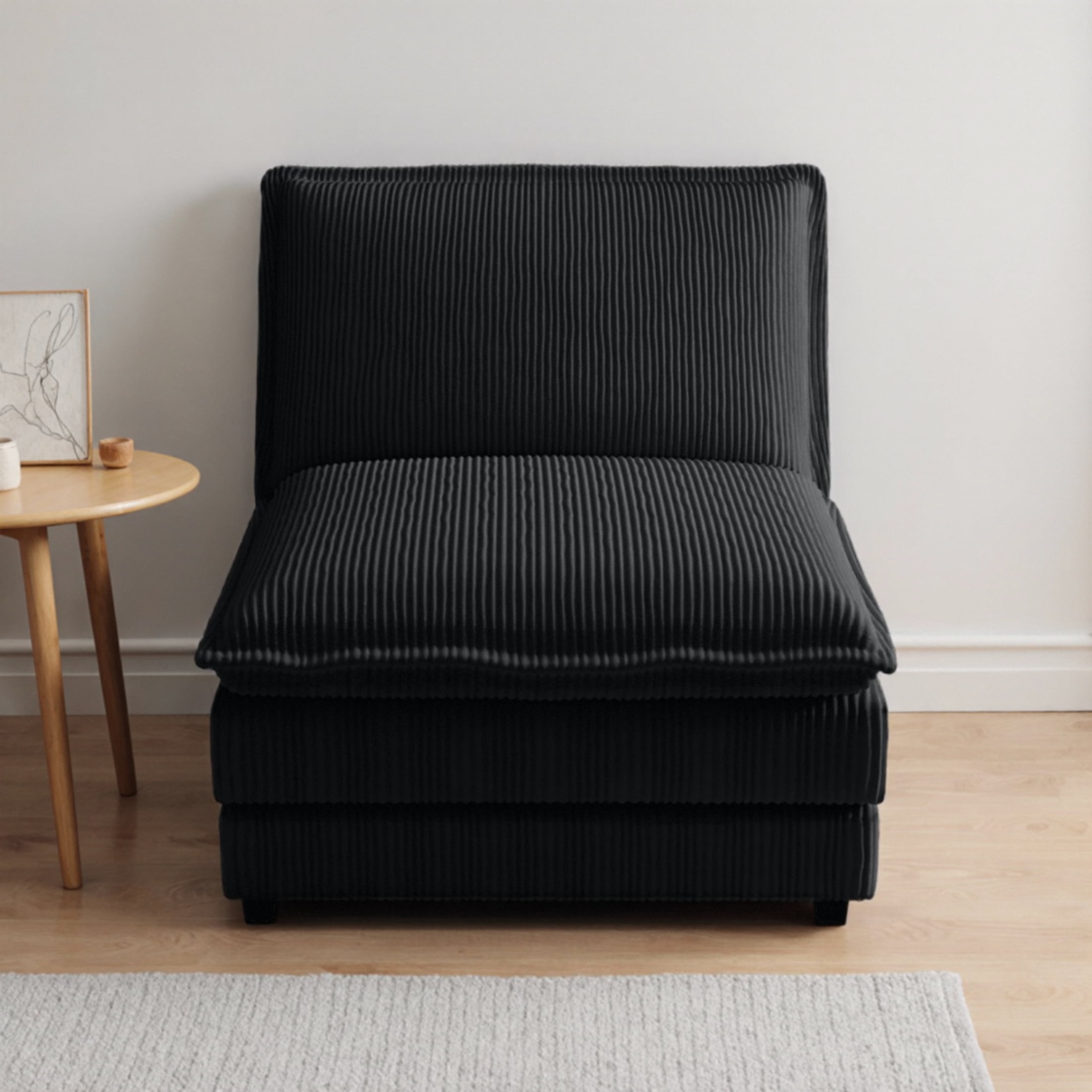 EPOWP Corduroy Single Sofa Chair for Modular Sectional Sofa, Black, 2 ...