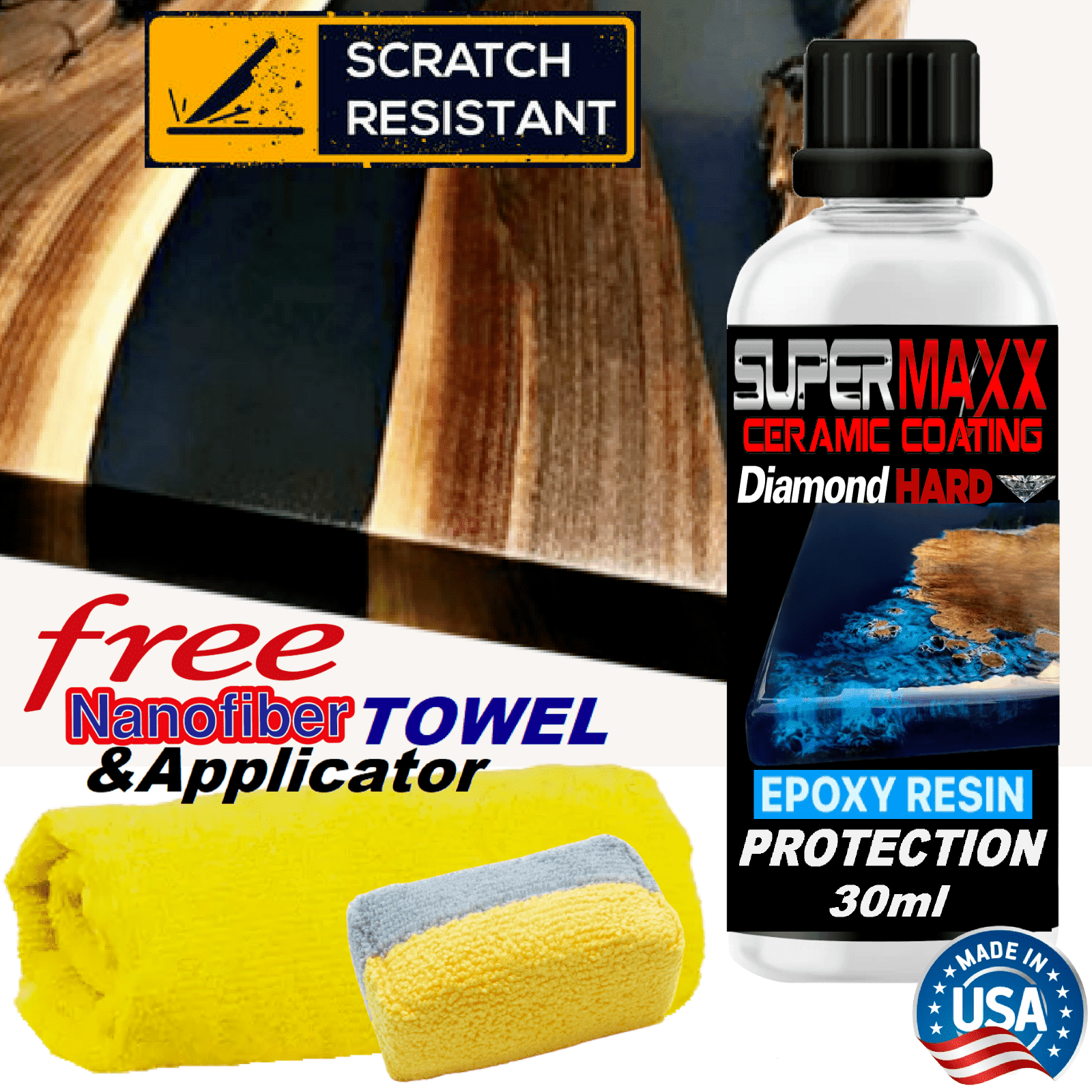 EPOXY RESIN TABLE BAR TOP CERAMIC SEALANT SCRATCH & STAIN RESISTANCE ...