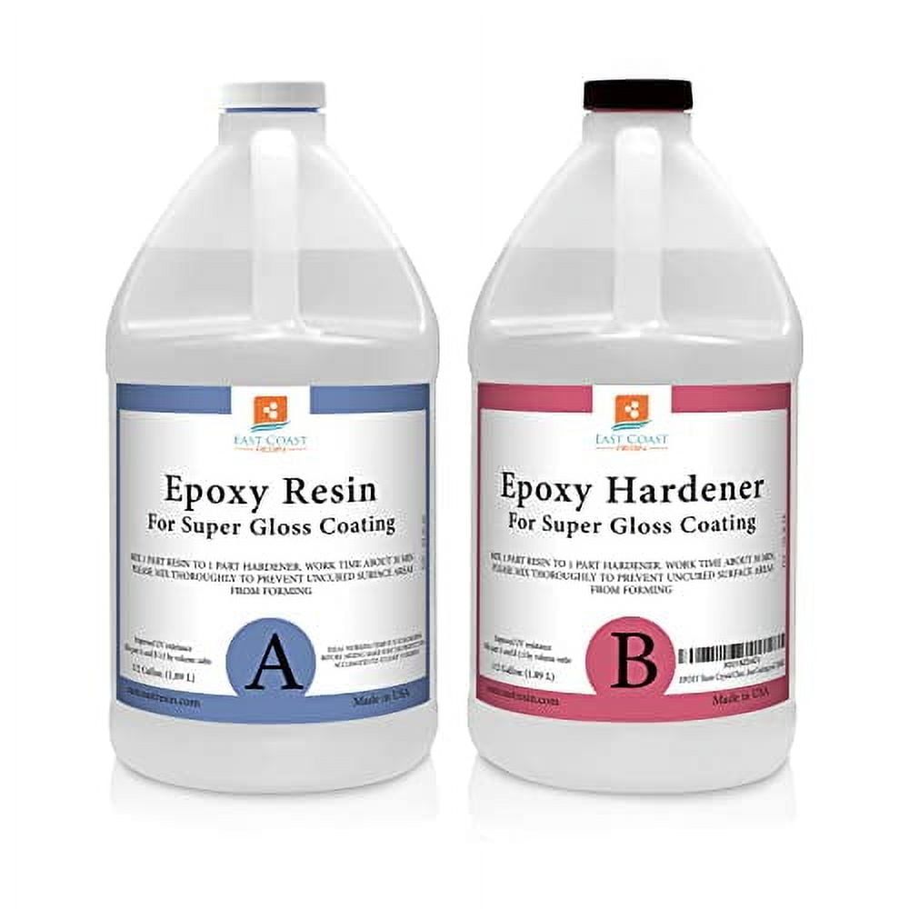 EPOXY Resin Crystal Clear 1 Gallon Kit | 1:1 Resin and Hardener for Super Gloss Coating | for ...