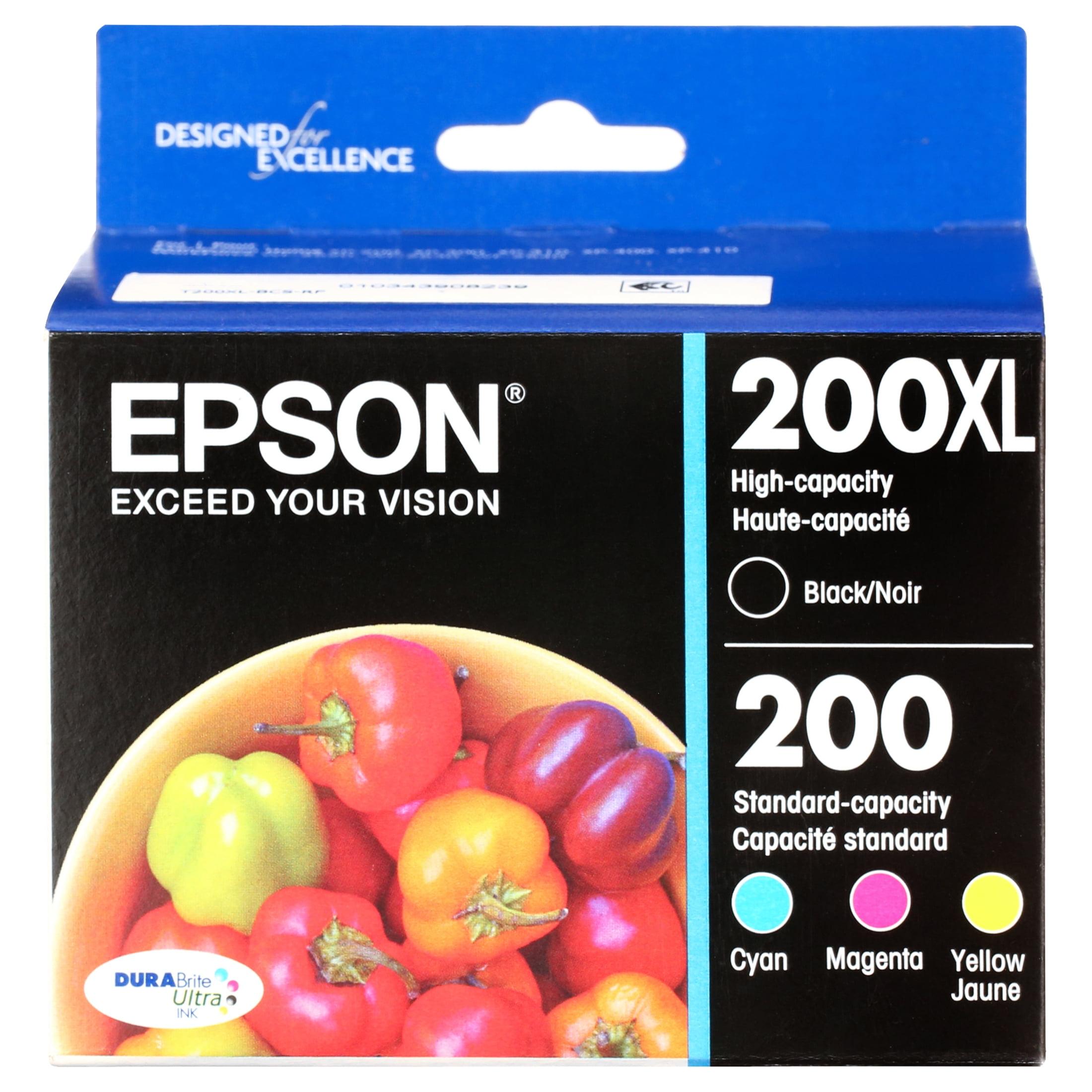 EPSON 200 DURABrite Ultra Ink High Capacity Black & Standard Color ...