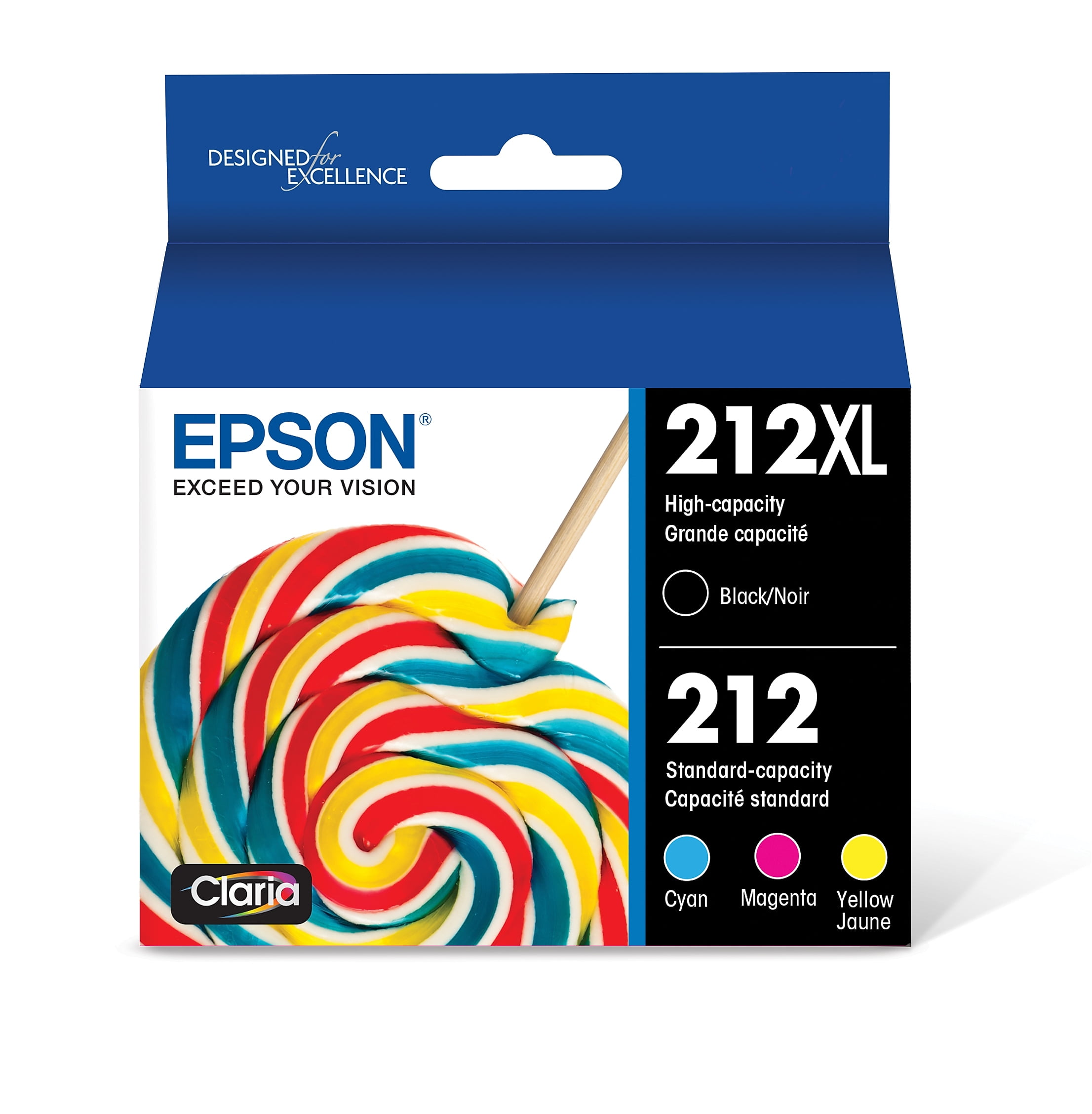 Epson 212 Claria High Capacity Black & Color Ink Combo for WF-2830, WF ...