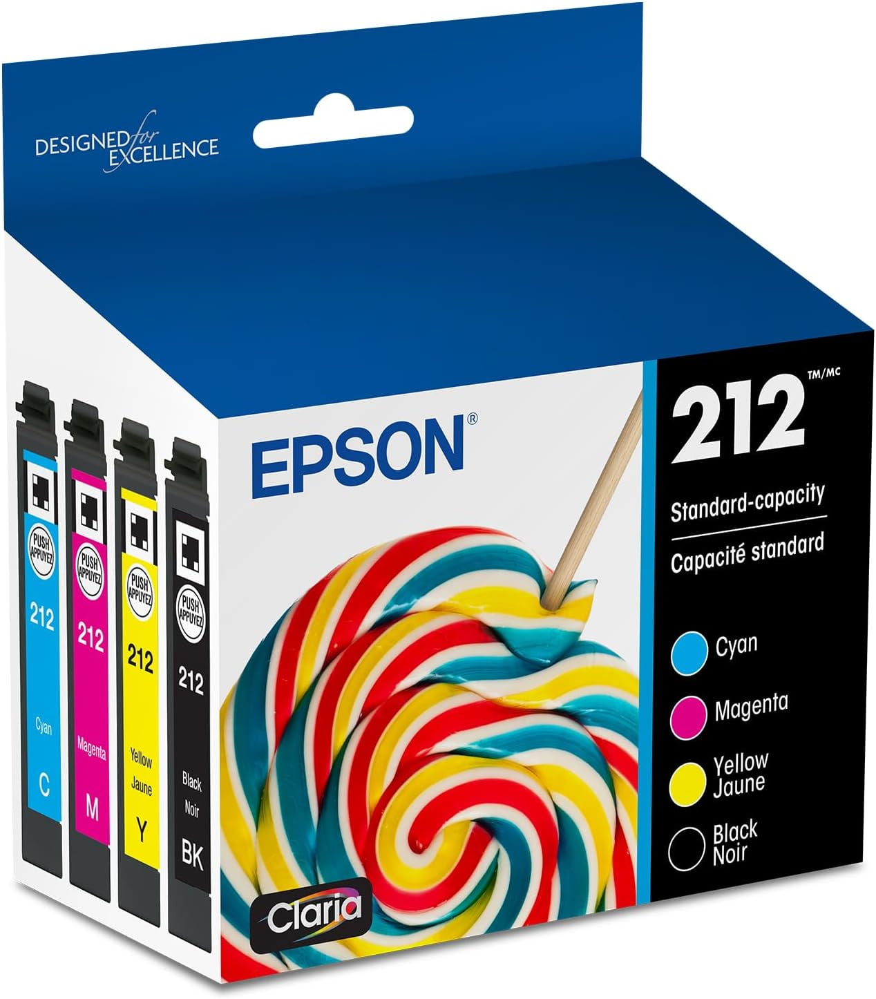 EPSON 212 Claria Ink Standard Capacity Black & Color Cartridge Combo ...