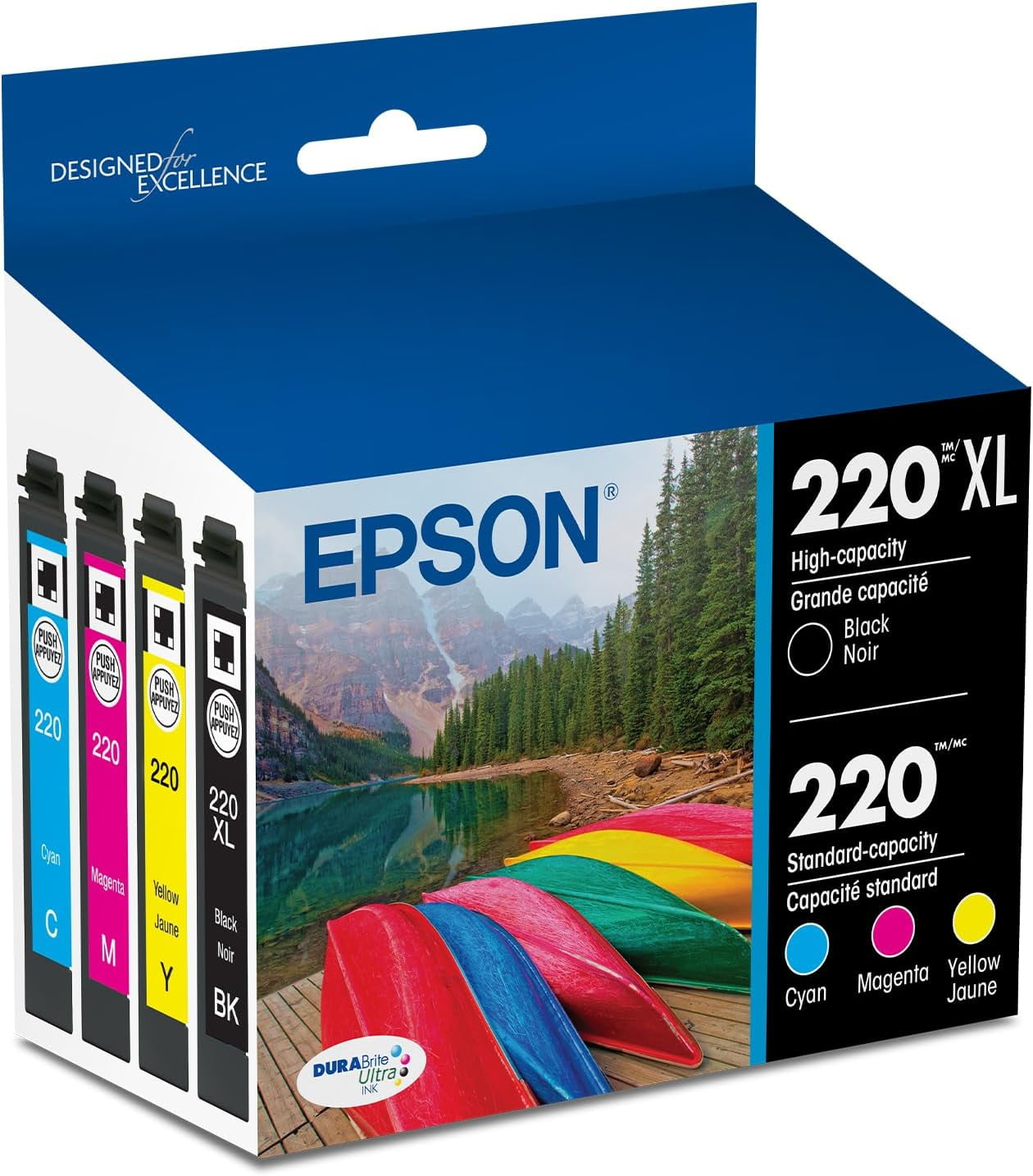 EPSON 220 DURABrite Ultra Ink High Capacity Black & Standard Color ...