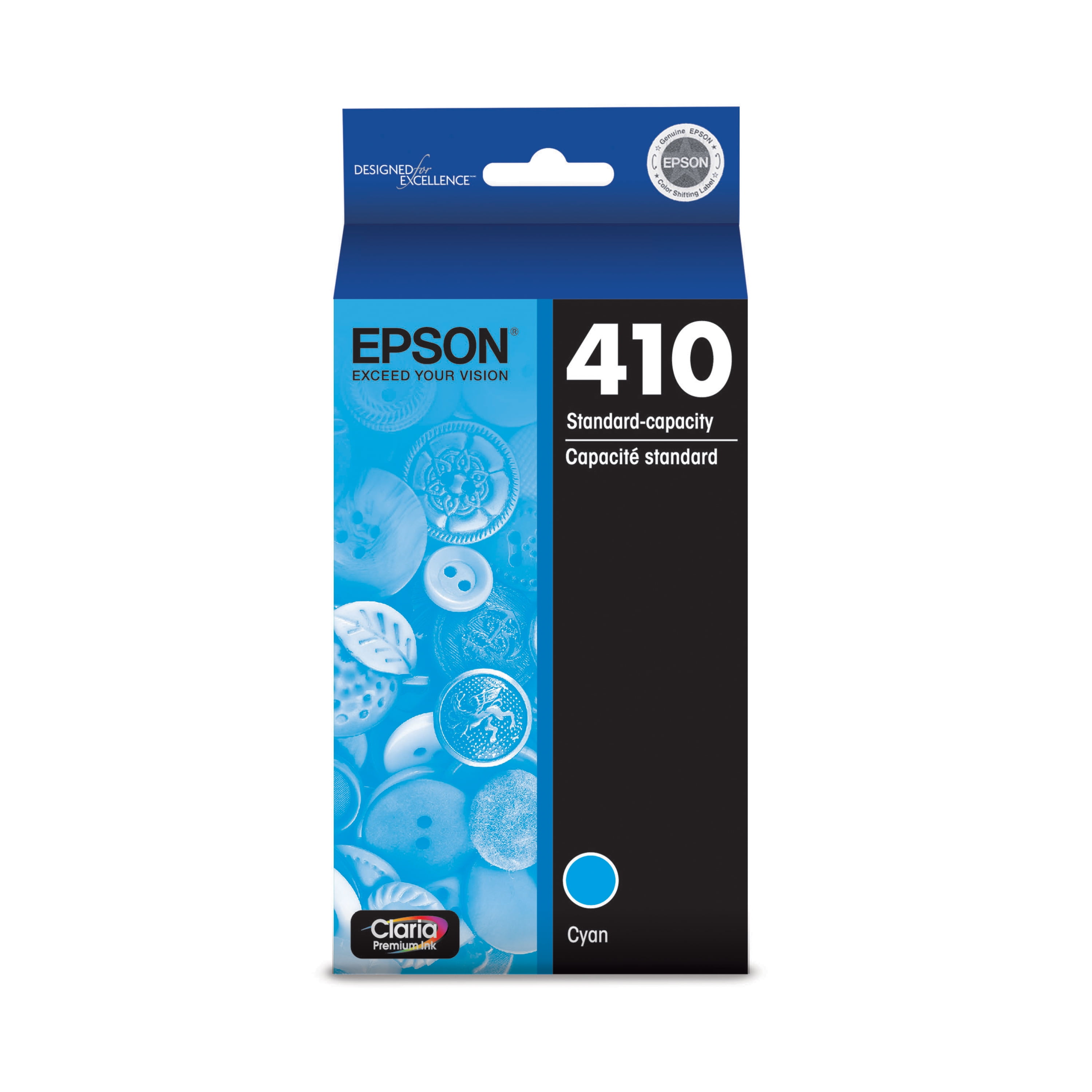 EPSON 410 Claria Premium Ink Standard Capacity Cyan Cartridge (T410220 ...