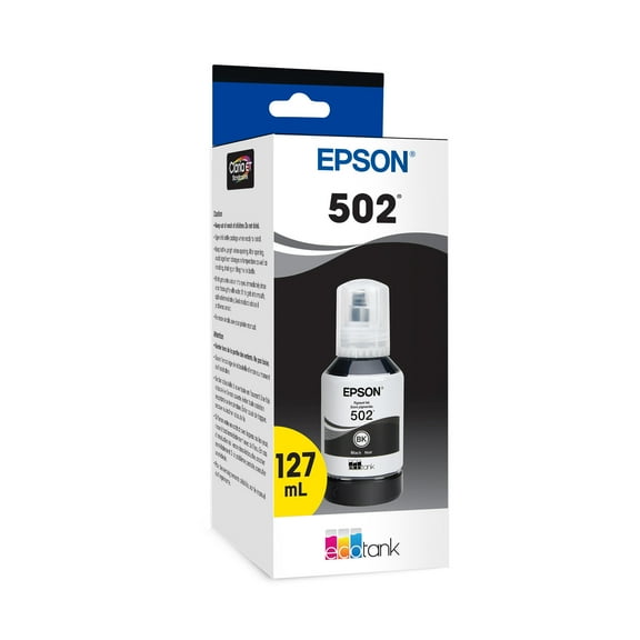 EPSON 502 EcoTank Ink Ultra-high Capacity Black Bottle Works with ET ...