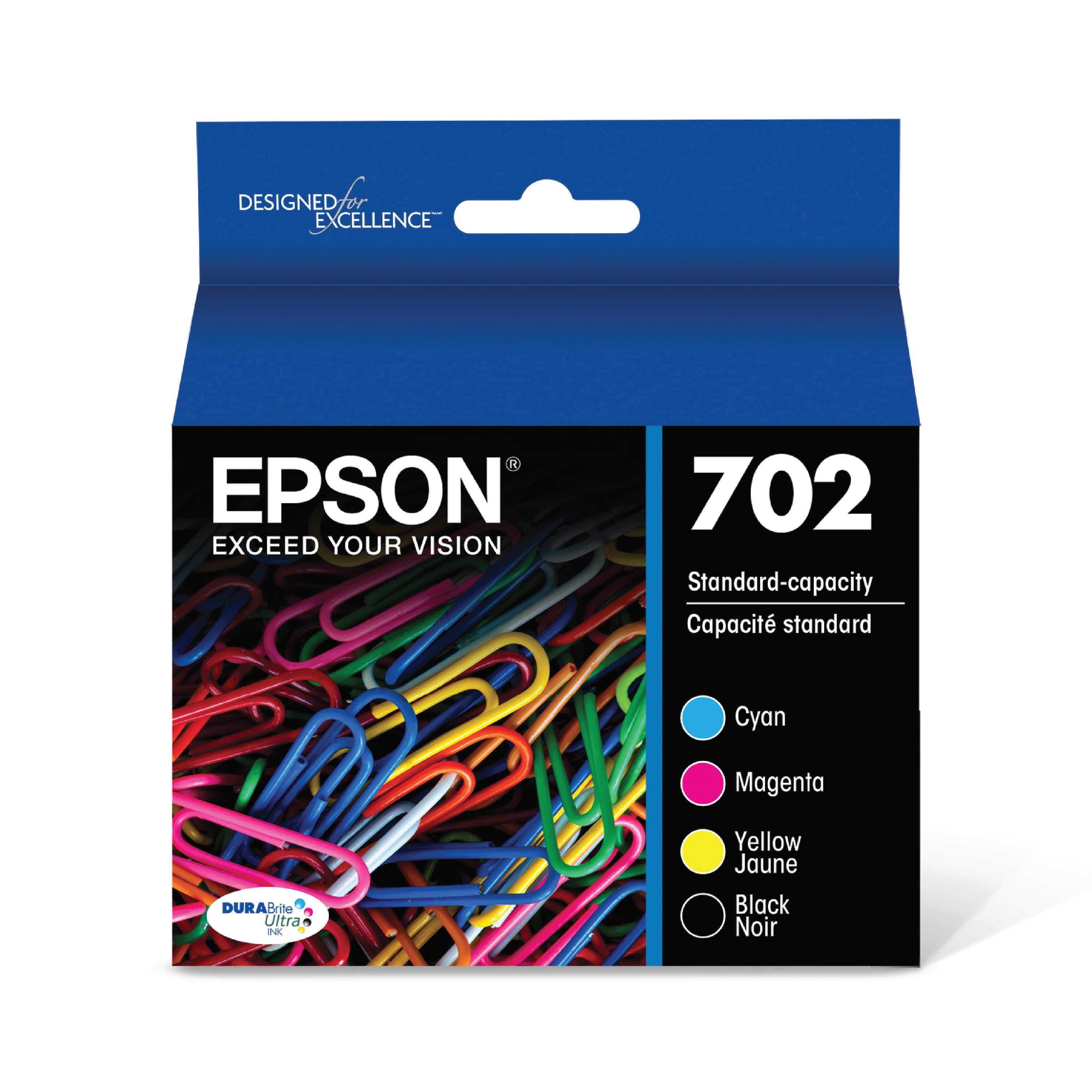 EPSON 702 DURABrite Ultra Ink Standard Capacity Black & Color Cartridge ...