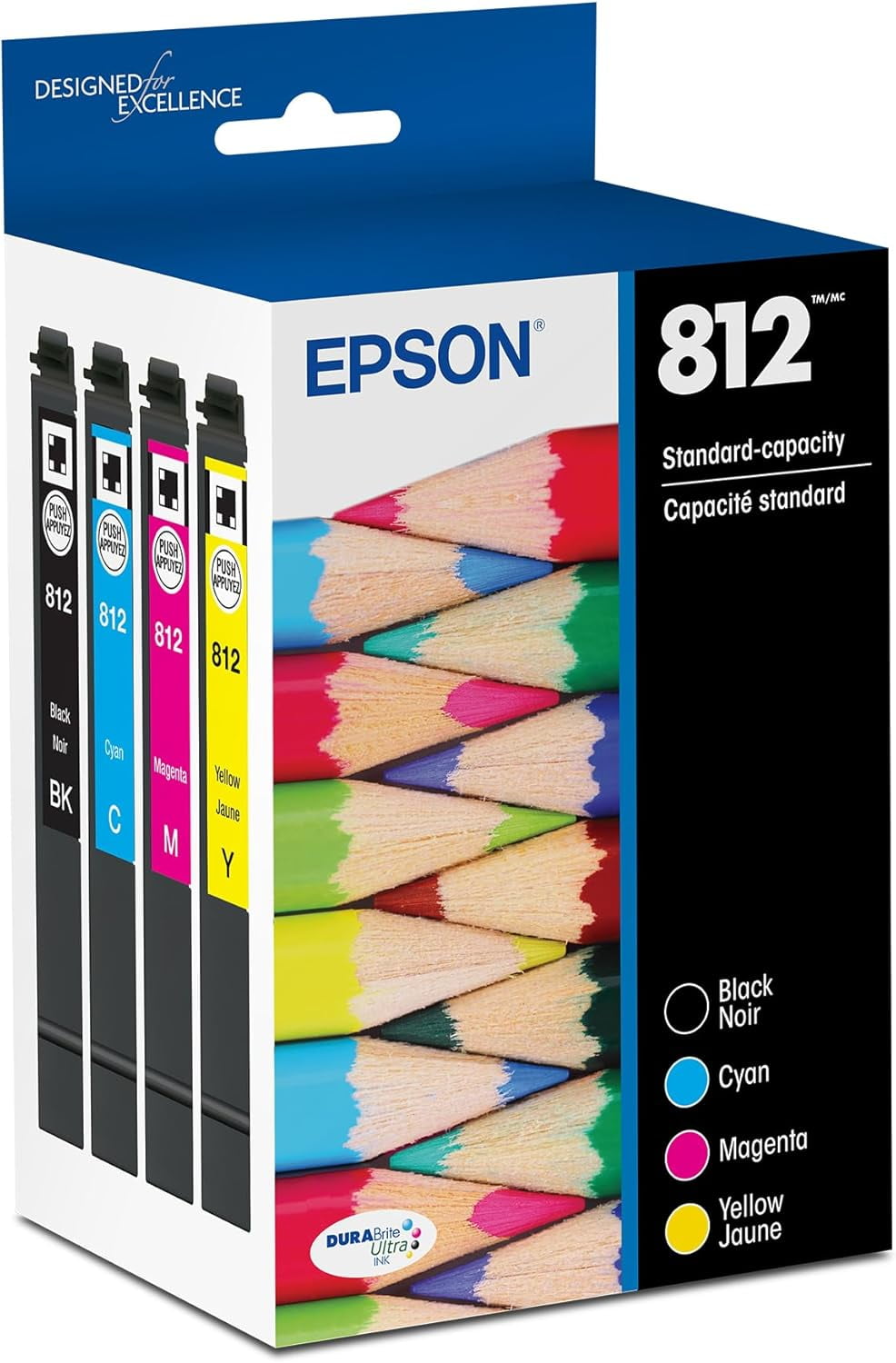 EPSON 812 DURABrite Ultra Ink Standard Capacity Black & Color Cartridge ...