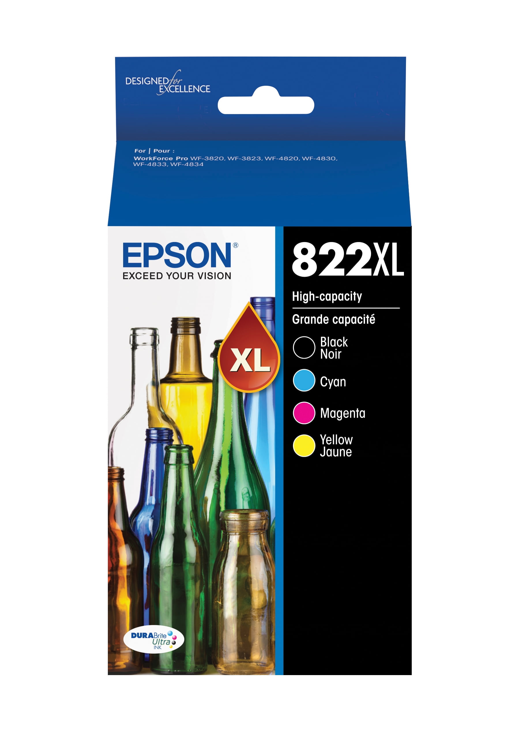 EPSON 822 DURABrite Ultra Ink High Capacity Black & Color Cartridge ...