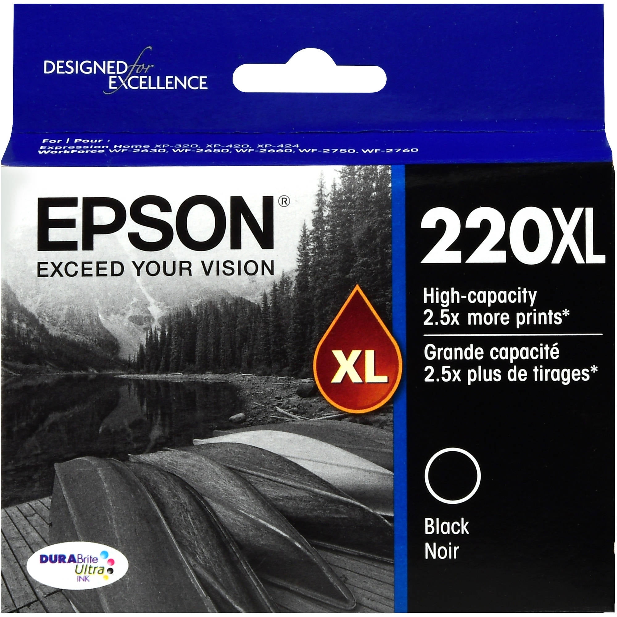 EPSON T220 DURABrite Ultra Genuine Ink High Capacity Black Cartridge ...