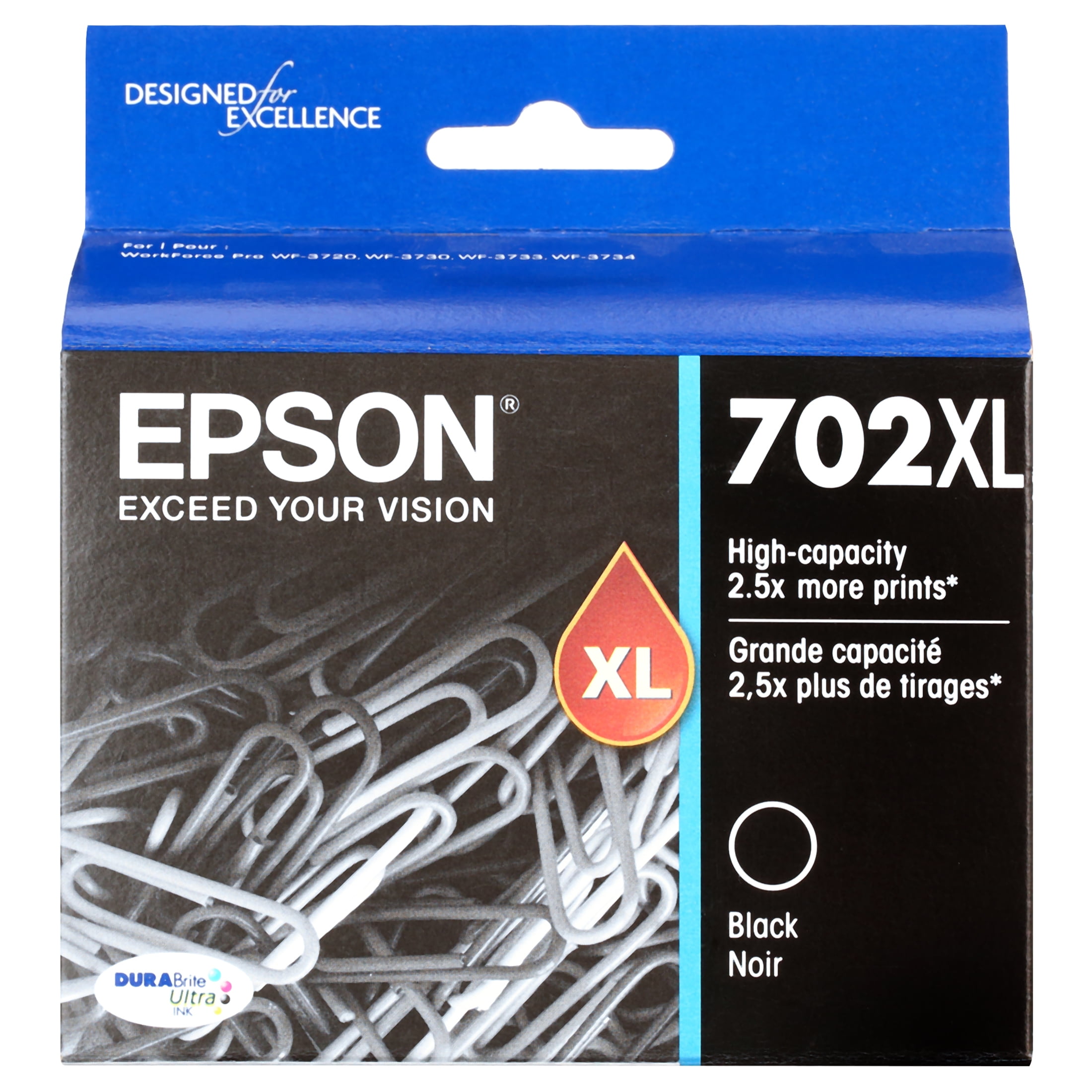 Epson T702 High Capacity Black Ink Cartridge - DURABrite Ultra ...