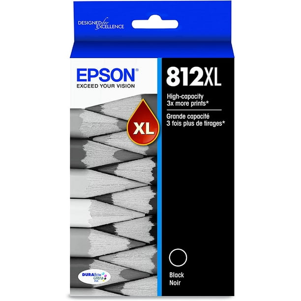 EPSON T812 DURABrite Ultra Ink High Capacity Black Cartridge T812XL120-S for select Epson ...