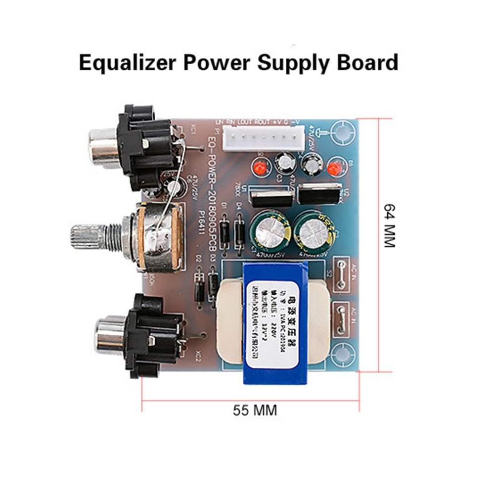 EQ Equalizer Board Stage Audio Preamplifier Stereo Preequalizer Power ...