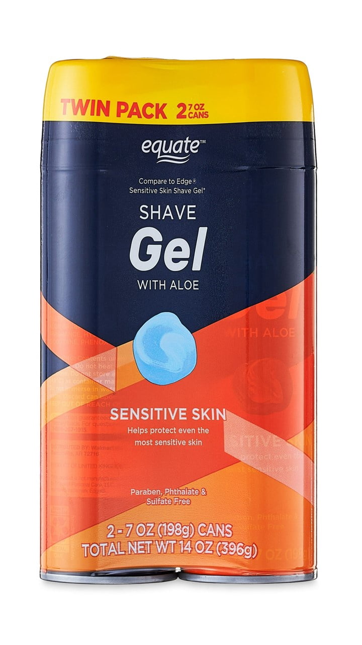 Equate Sensitive Skin Shave Gel with Aloe, Twin Pack, 7 oz, 2 Count ...