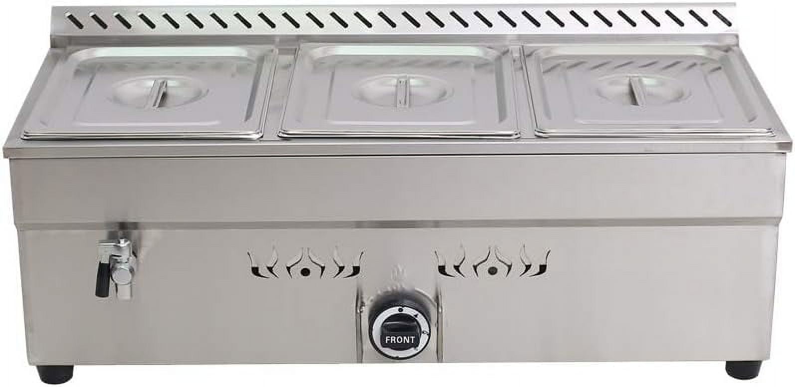 EQCOTWEA 3-Pan LP Gas Food Warmer Bain Marie Buffet Food Warmer with ...