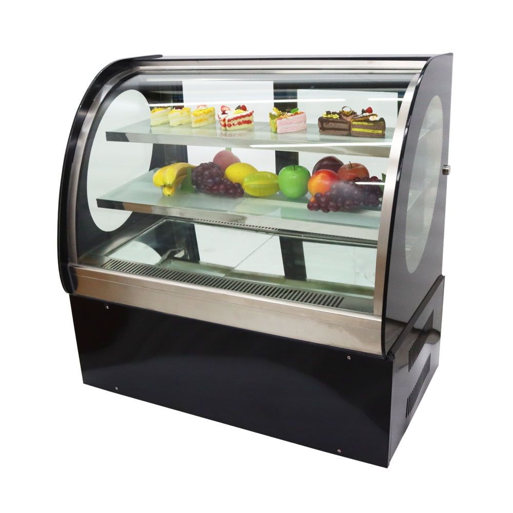EQCOTWEA 35" Curved Table Refrigerated Cake Display Cabinet Commercial ...