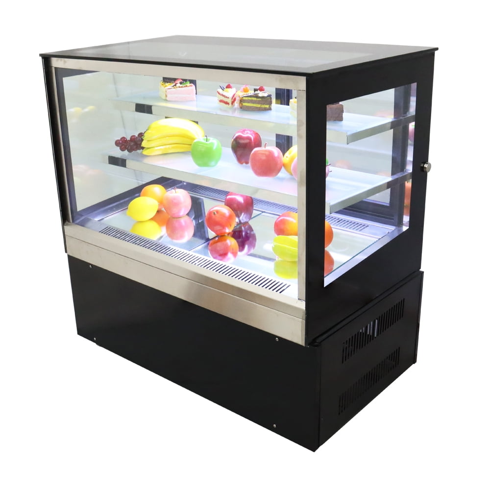 EQCOTWEA 35" Right Angle Refrigerated Cake Display Cabinet Commercial ...