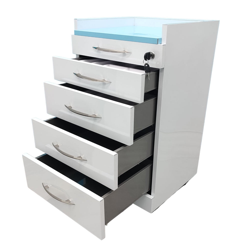 EQCOTWEA 4 Drawer Mobile Dental Assistant's Cabinet Medical Storage ...