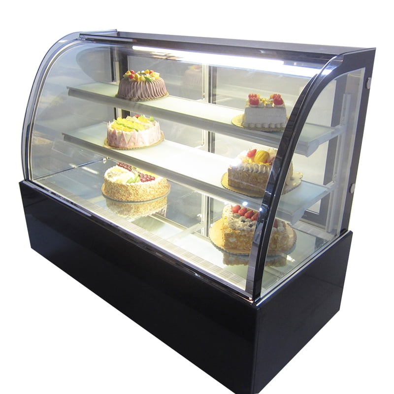 EQCOTWEA 47" Commercial Countertop Refrigerated Cake Showcase Arc Rear Door Air-Cooled Type ...