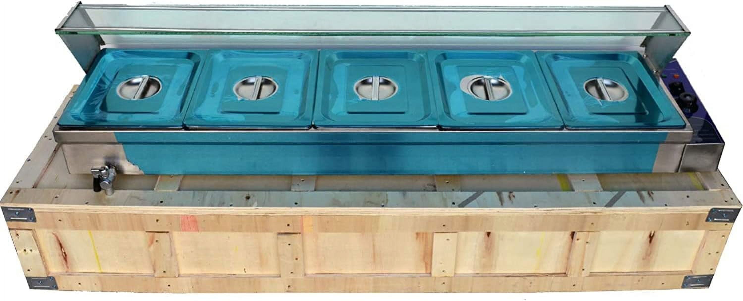 EQCOTWEA 5-Pan Commercial Bain Marie Buffet Food Warmer Steam Table ...