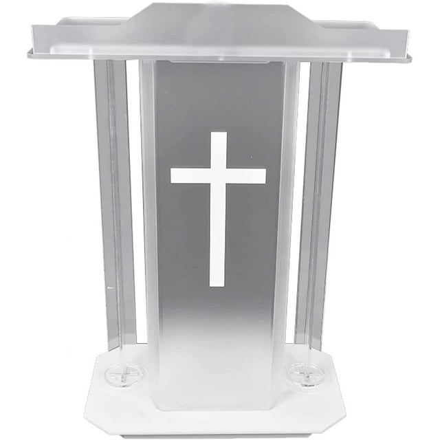 EQCOTWEA Church Podium Clear Transparent Lectern Acrylic Plexiglass ...