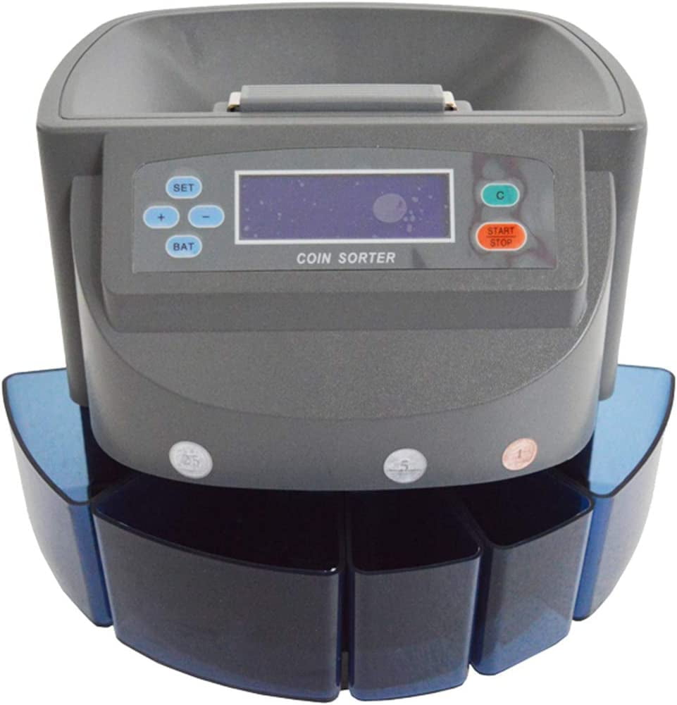 EQCOTWEA Coin Counter Coin Sorter Wrapper with Digital Counting Display ...