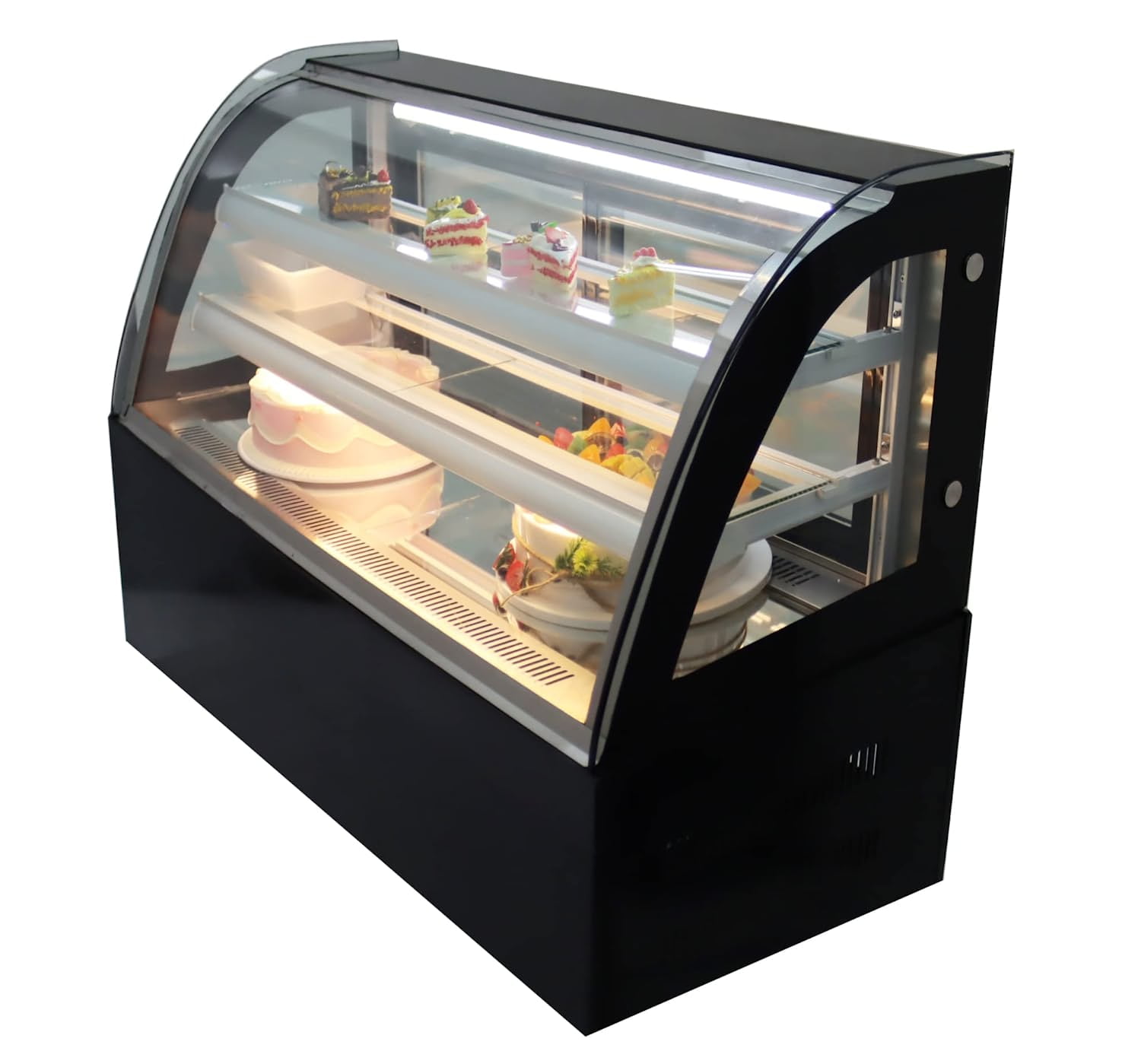 EQCOTWEA Commercial Countertop Refrigerated Cake Showcase Curved Air ...