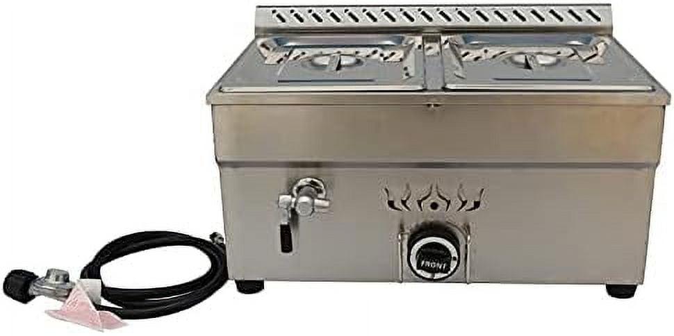 EQCOTWEA Gas Steam Table Propane Food Warmer LP Gas Bain-Marie Buffet ...