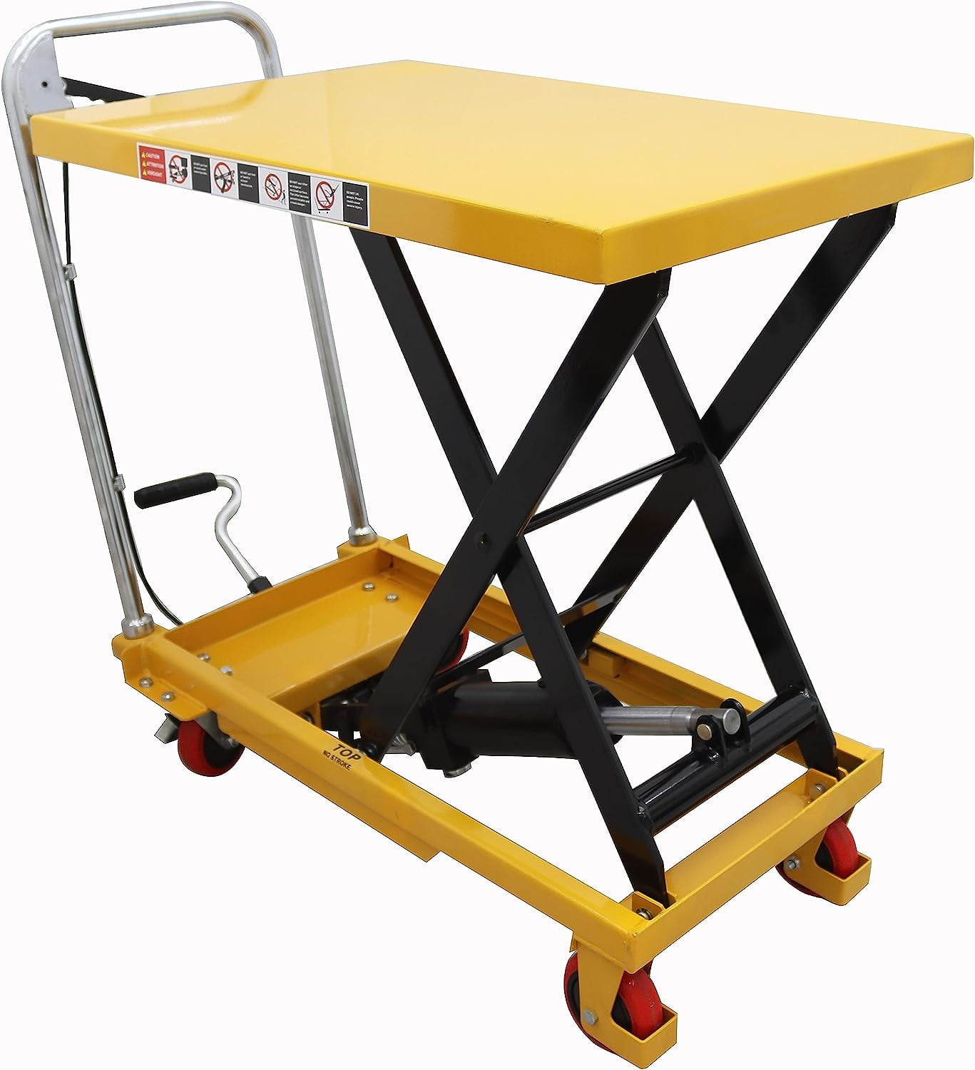 EQCOTWEA Hydraulic Scissor Lift Table Cart with Wheels 330LBS - Walmart.com