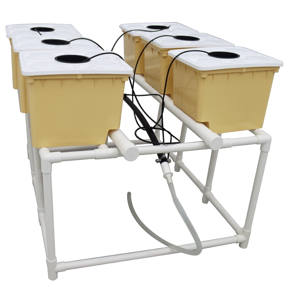 EQCOTWEA Hydroponic Bato Bucket 6 Plant Site Grow Kit Box-Type ...