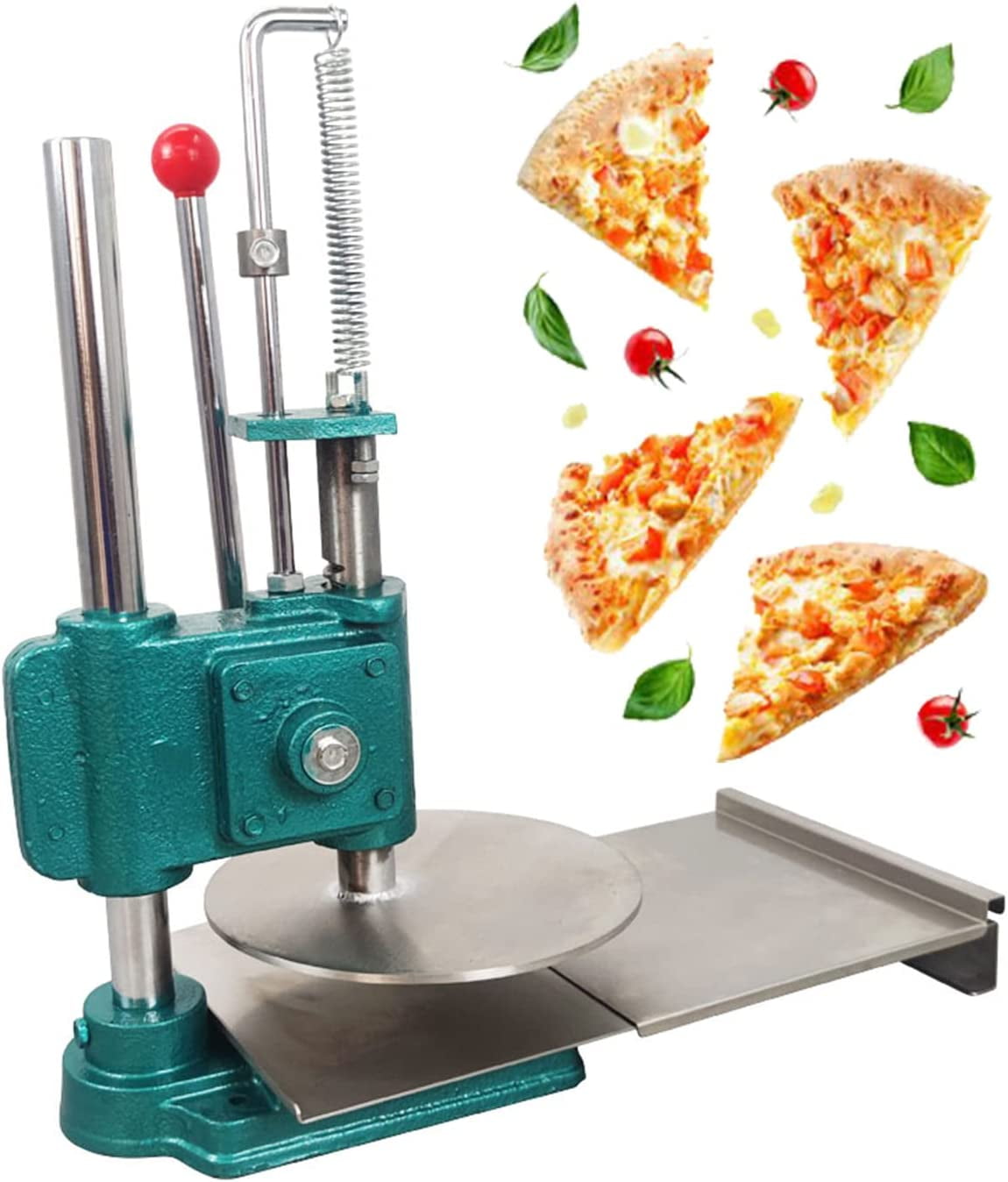 EQCOTWEA Manual 9.4" Pizza Dough Press Machine Pastry Sheeter Pasta ...