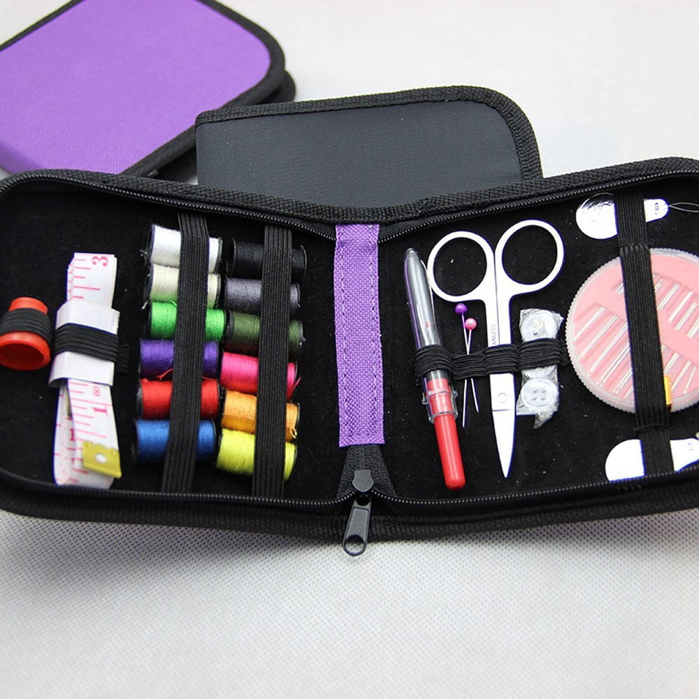 EQCOTWEA Mini Sewing Kit Thread Needle Scissor Storage Craft Sewing Box ...