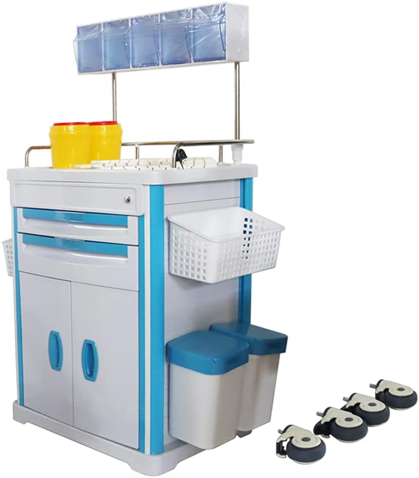 EQCOTWEA Mobile Emergency Crash Cart Mobile Medication Cart Anesthesia ...