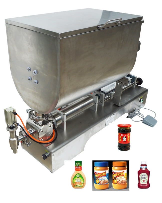 EQCOTWEA Paste Filling Machine Single Head Piston Filler 100-1000ml Mix ...