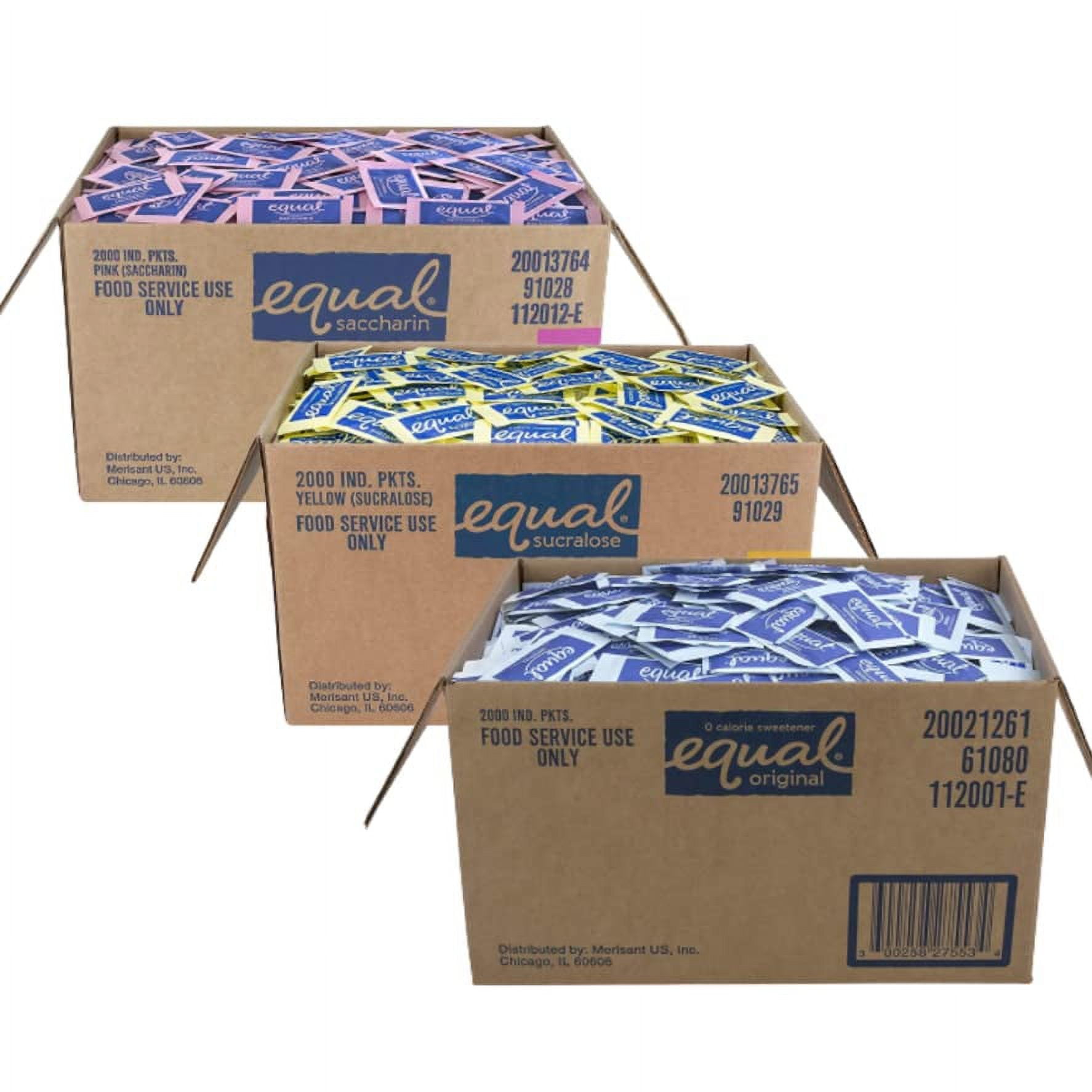 EQUAL 0 Calorie Sweetener - Pink, Blue and Yellow Zero Calorie Sugar ...