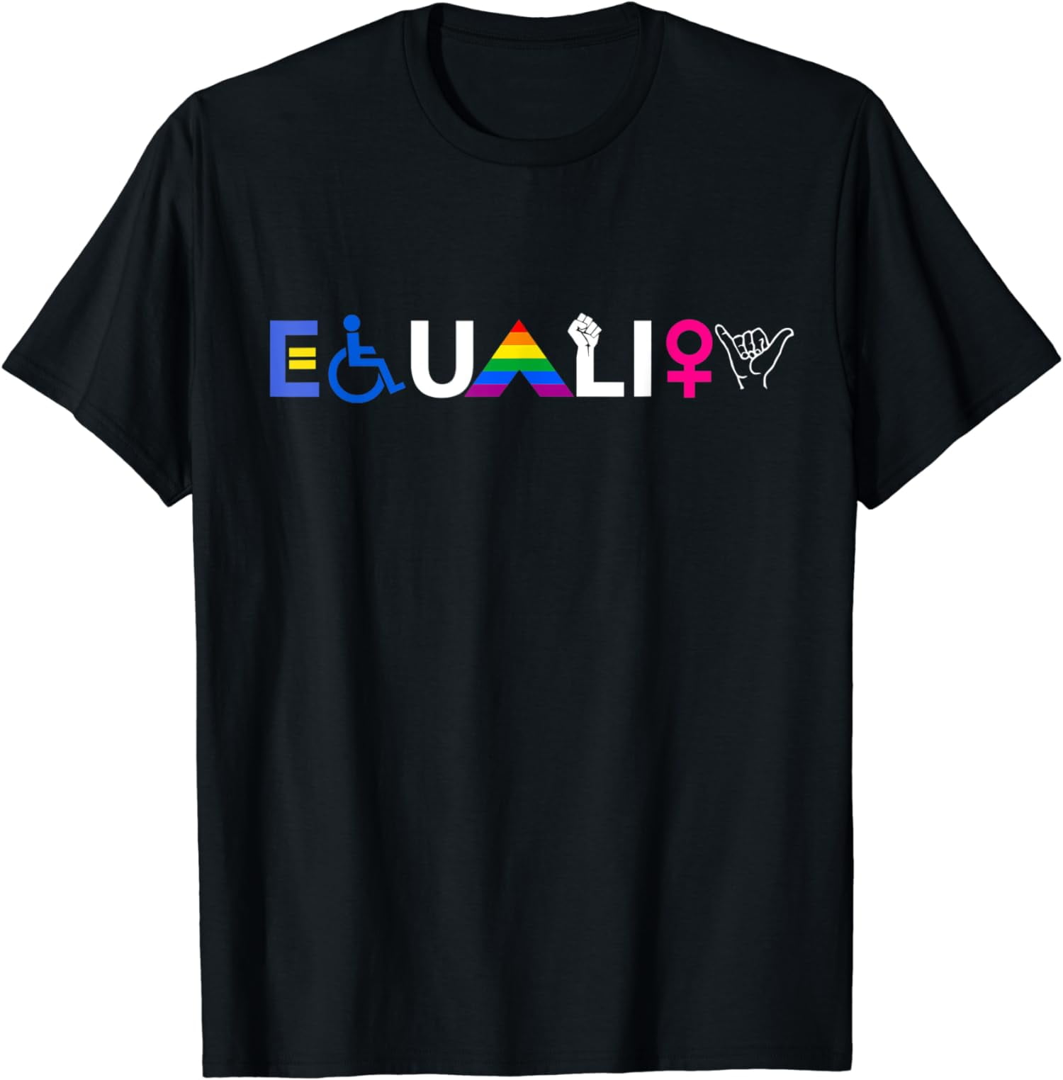 "EQUALITY" Equal Rights LGBTQ Ally Unity Pride Feminist T-Shirt ...