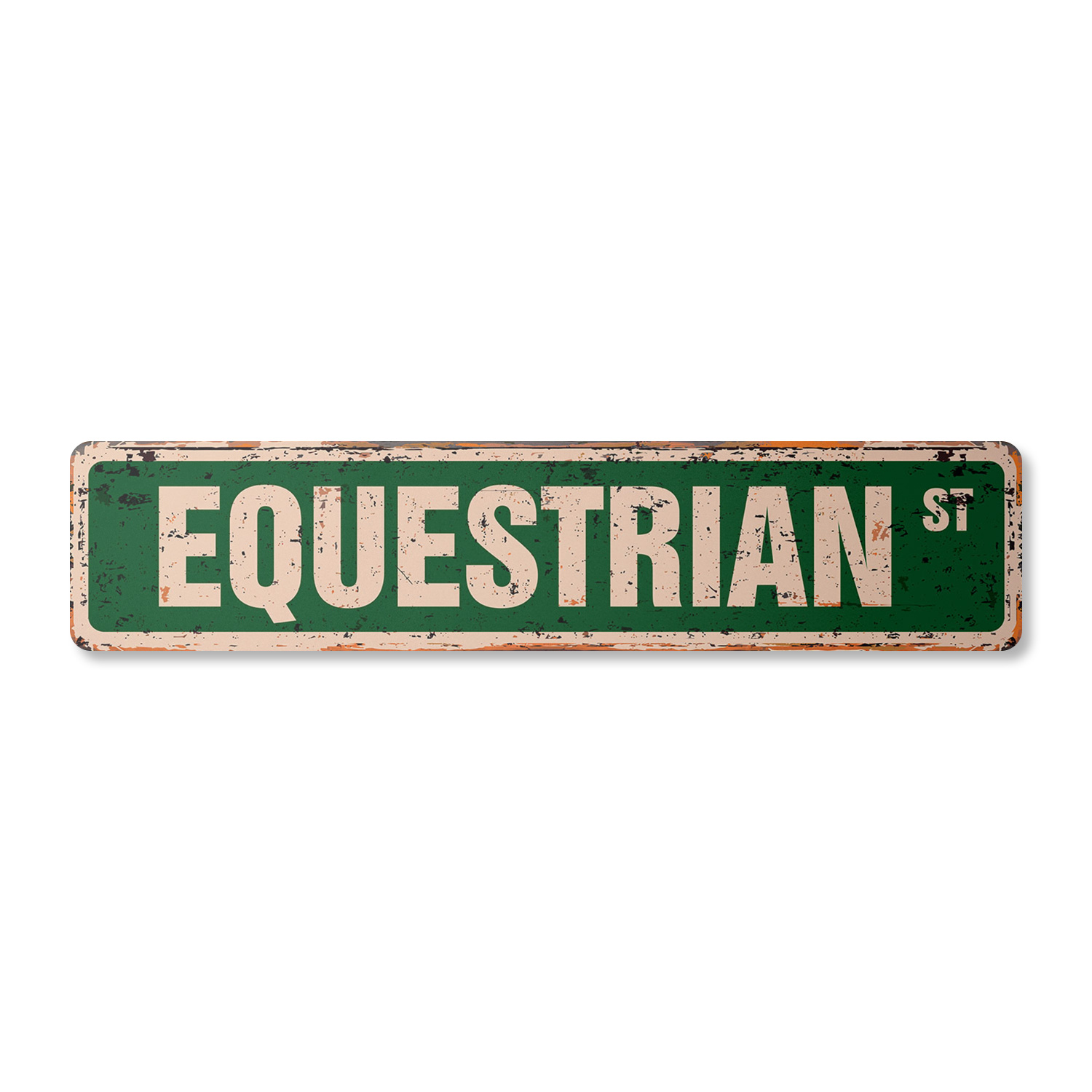 EQUESTRIAN Vintage Aluminum Street Sign horseback riding horses ponies ...