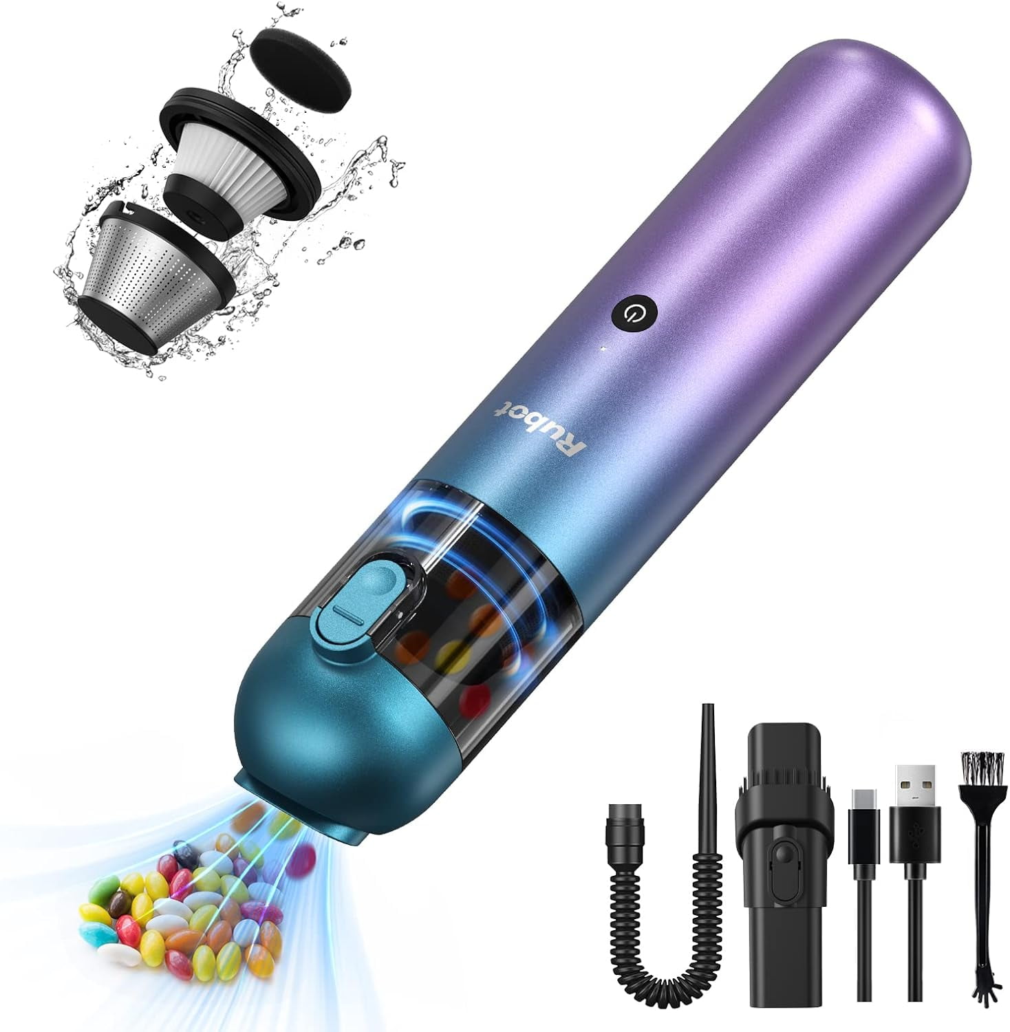 EQUIPD Mini Car Vacuum Cordless Handheld Vacuum Cleaner 8000Pa Powerful ...