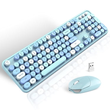 Mofii Sweet Keyboard Mouse Combo, Colored Cute Keyboard,2.4G Wireless ...