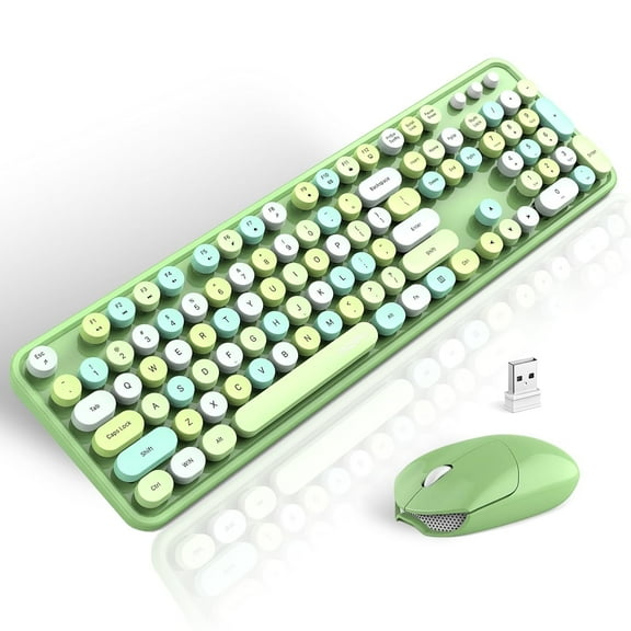 TTTYBA-Wireless Keyboard and Mouse Combo, Full-Size Retro Typewriter ...