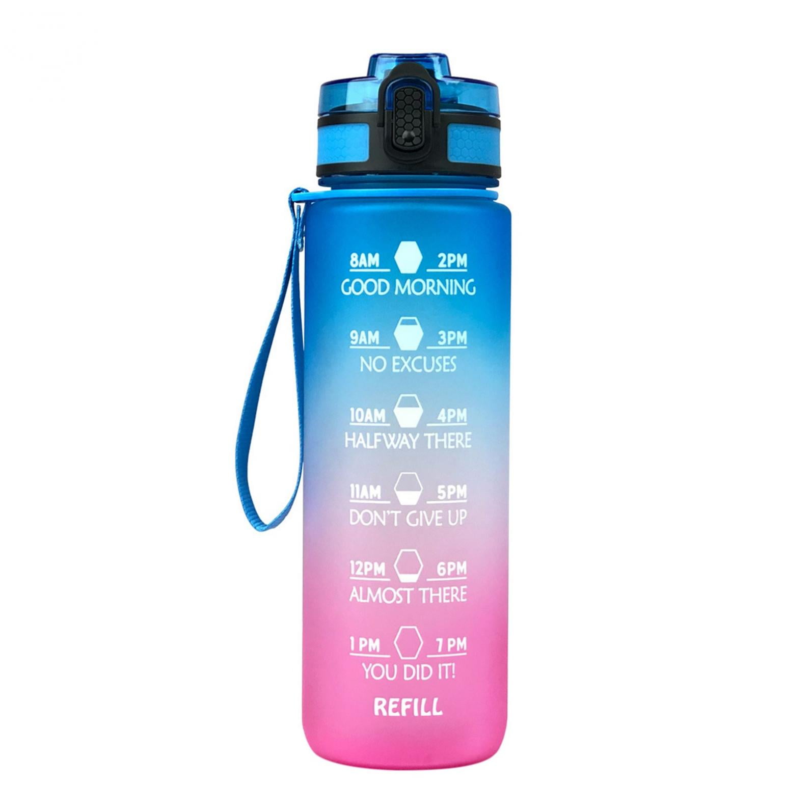 EQWLJWE 32oz Motivational Fitness Sports Water Bottle With Time Marker, BPA Free Tritan Plastic ...
