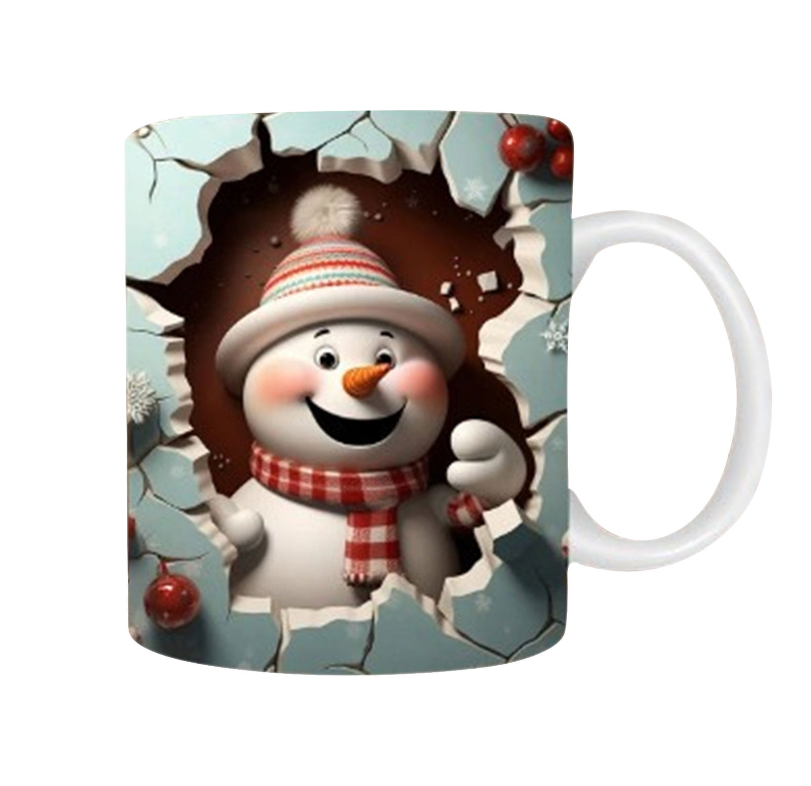 EQWLJWE 3D Ceramic Mug - Christmas Mug Santa Claus Mugs Snowman Mug ...