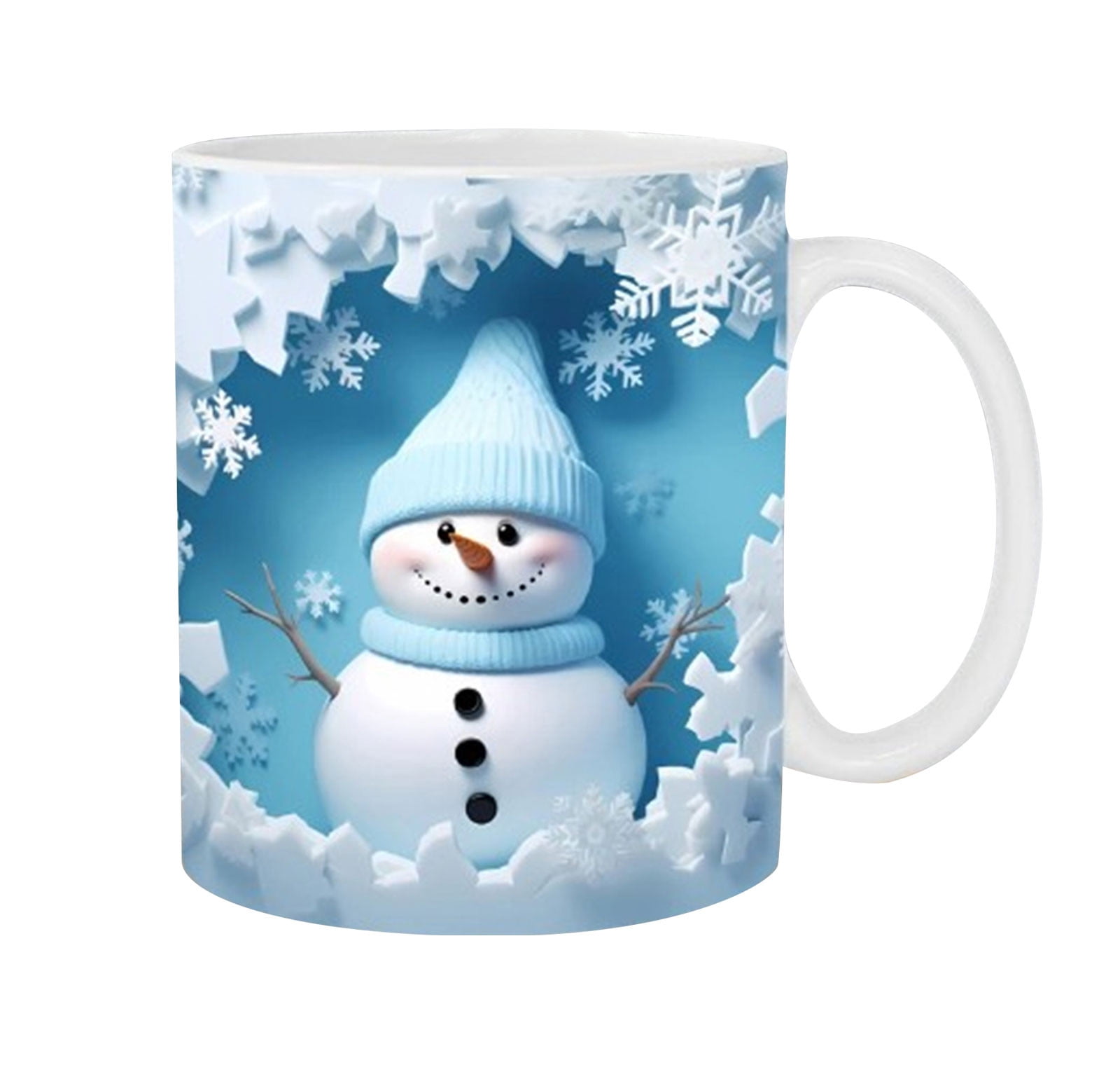 EQWLJWE 3D Ceramic Mug - Christmas Mug Santa Claus Mugs Snowman Mug ...