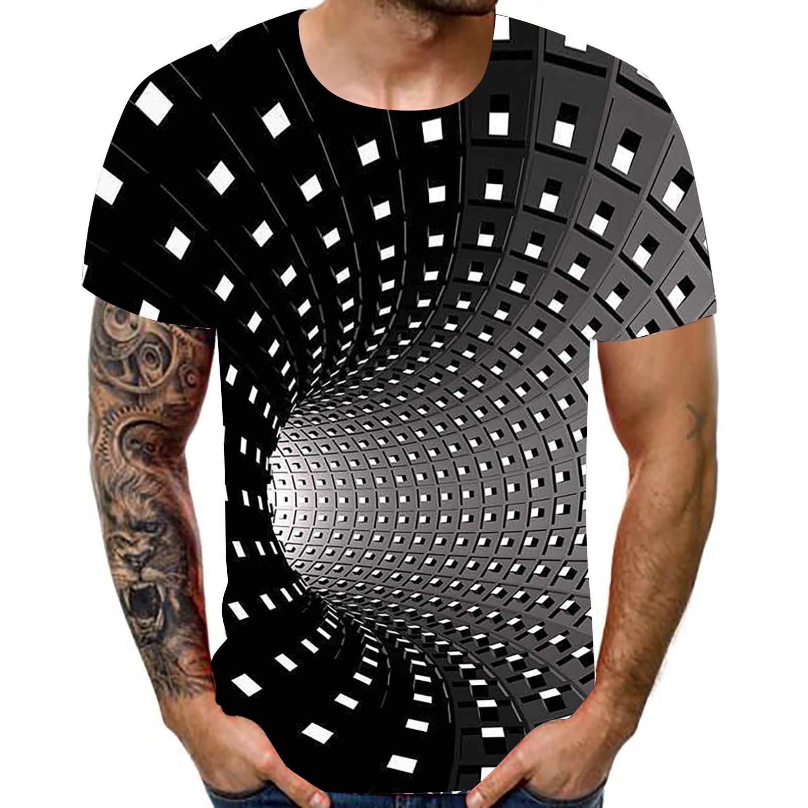 EQWLJWE 3D Print Shirts for Mens Boys Fashion 3D T Graphic Tees ...