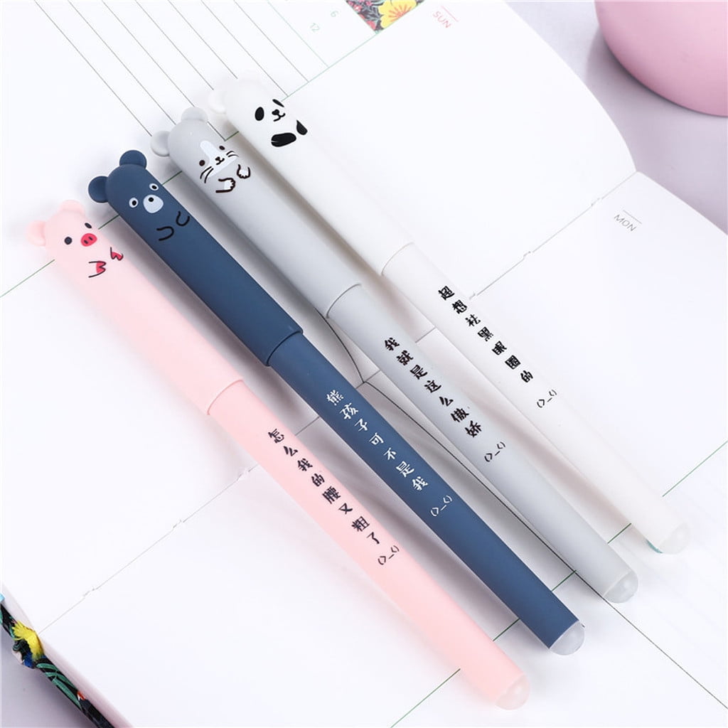 EQWLJWE 4pcs 0.5mm Erasable Gel Pens, Doraking Cute Cartoon Animasl ...