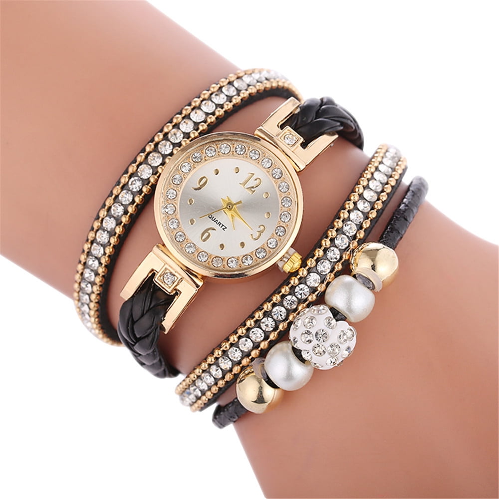 EQWLJWE Beautiful Fashion Bracelet Watch Ladies Watch Round bracelet ...