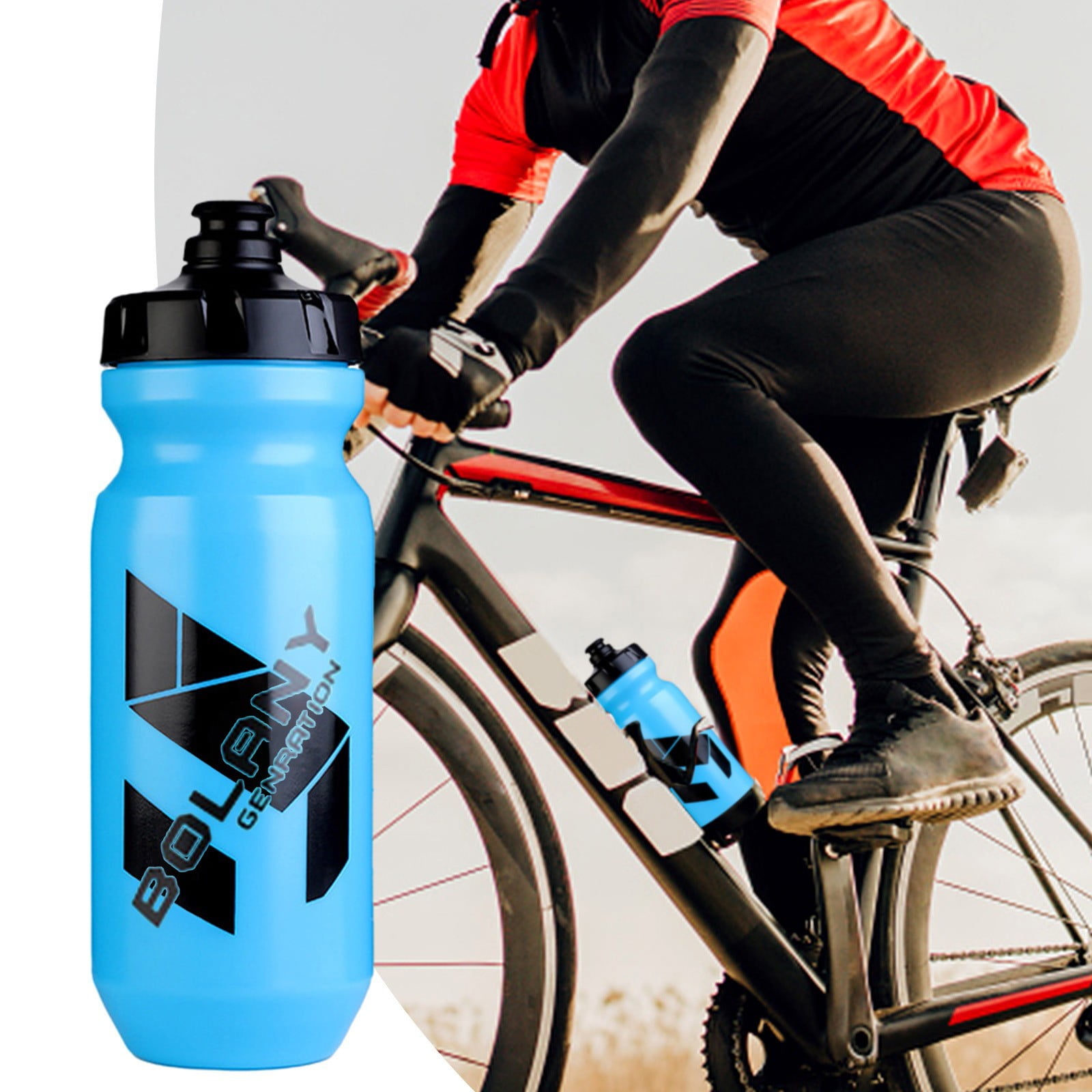 Honeeladyy Bike Squeezing Water Bottle with Pull Top Lid, Large ...